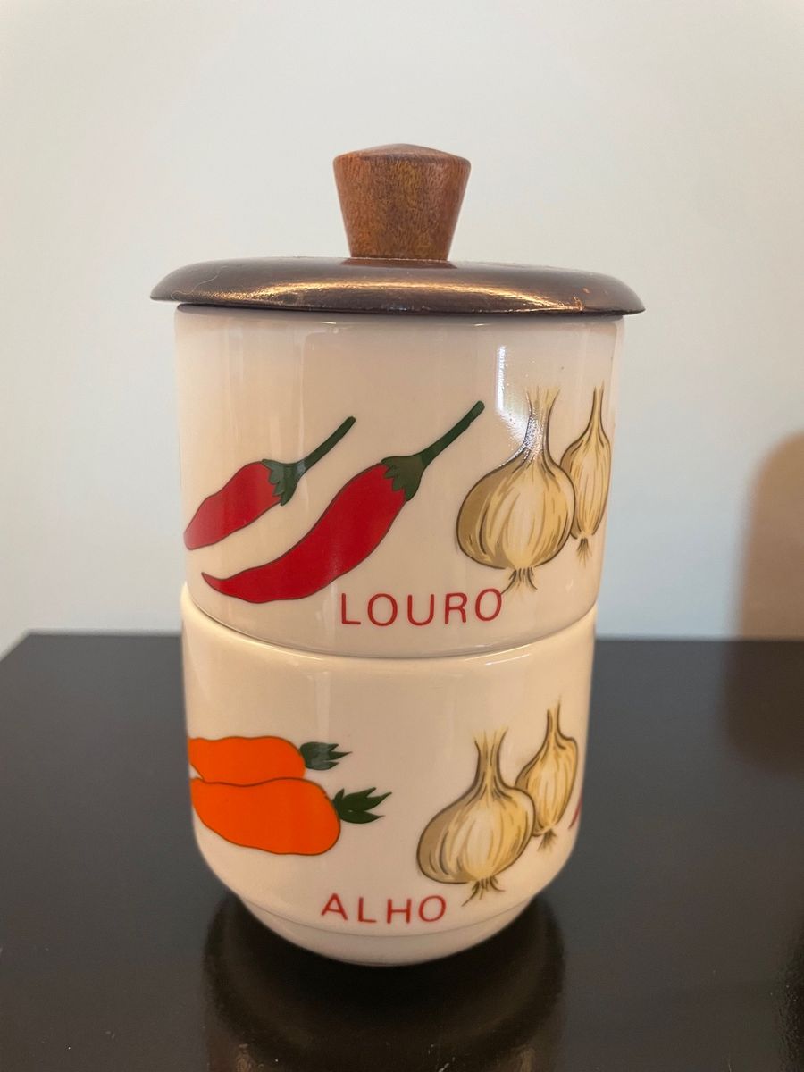 Antiguidade Pote para Louro e Alho Porcelana Real | Produto Vintage e ...