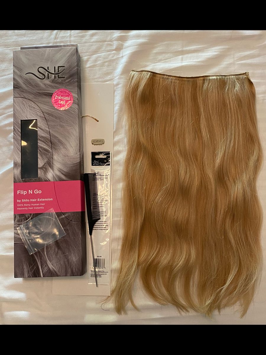 Aplique Cabelo Humano Loiro Liso | Produto p/ Cabelos Feminino She Flip ...