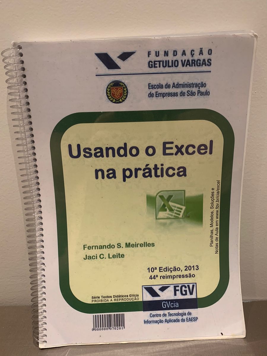 Apostila Usando Excel Na Prática Fgv | Livro Fgv Usado 80370044 | enjoei