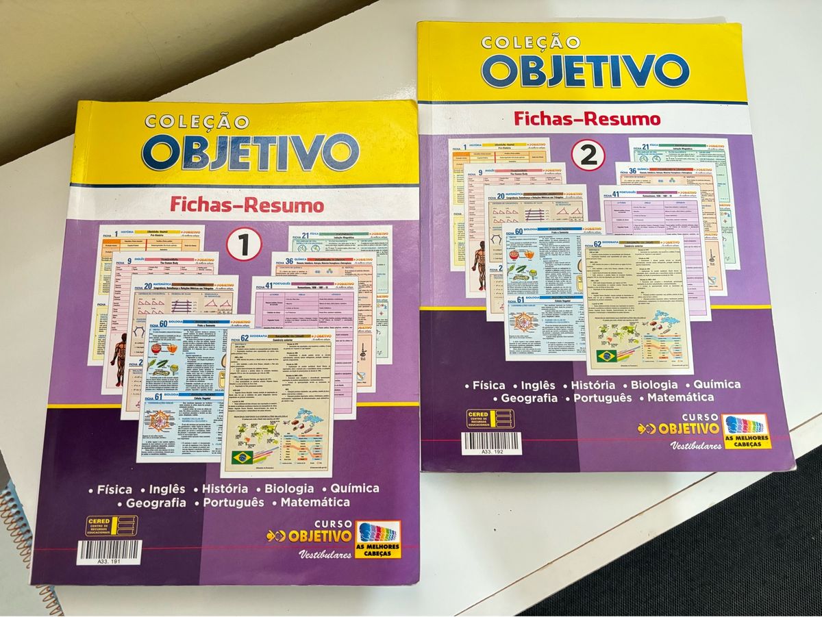 Apostilas Colégio Objetivo Fichas de Estudo Pré Vestibular | Produto ...