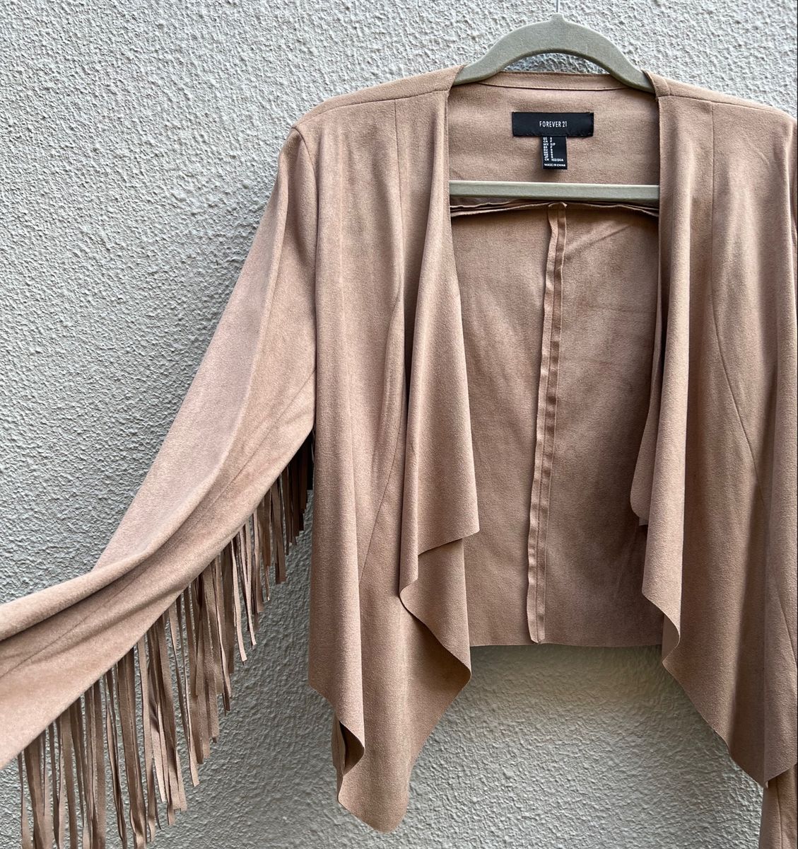 Jaqueta de Franja Suede Forever 21 | Casaco Feminino Forever 21 Usado ...