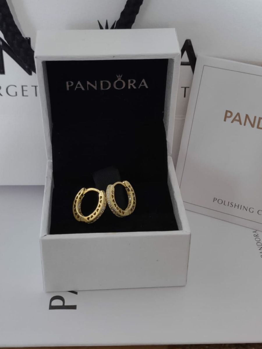 Argola Pandora Dourada | Jóia Feminina Pandora Nunca Usado 67377914 ...