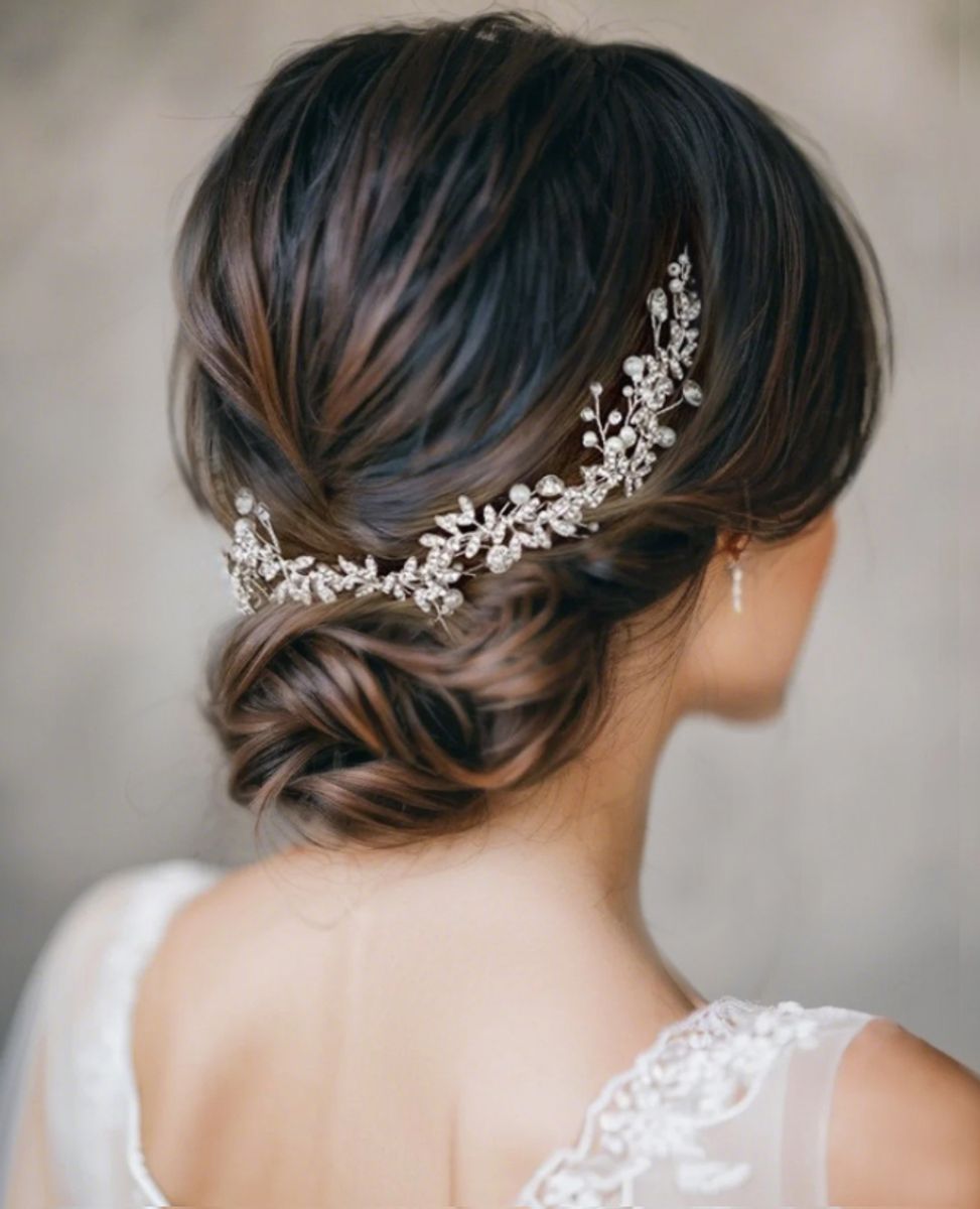 Arranjo de Noiva Grinalda Penteado Casamento Tiara Civil, Gestantes ...
