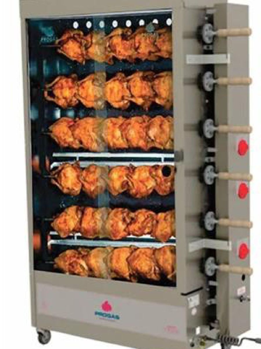 Assador de Frangos Forno Rotativo Industrial a Gás para 30 Frangos de ...
