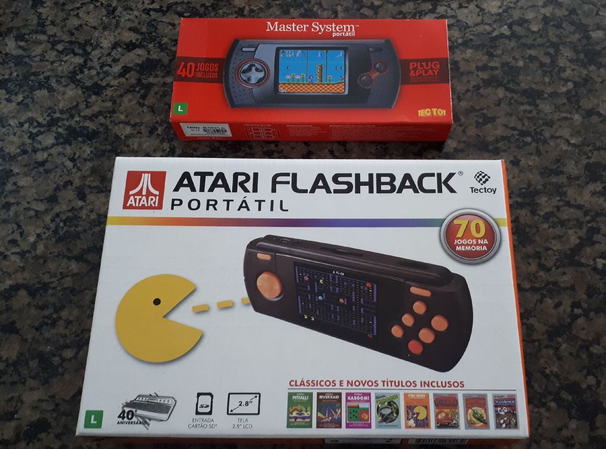 Atari e Master System Portátil | Console de Videogame Tectoy Usado ...