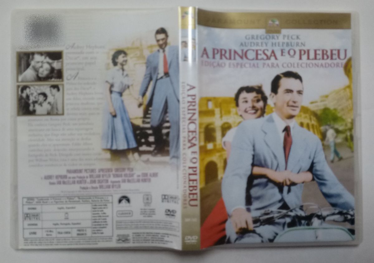 Audrey Hepburn Dvd Nacional Usado a Princesa e O Plebeu 1953 Gregory ...