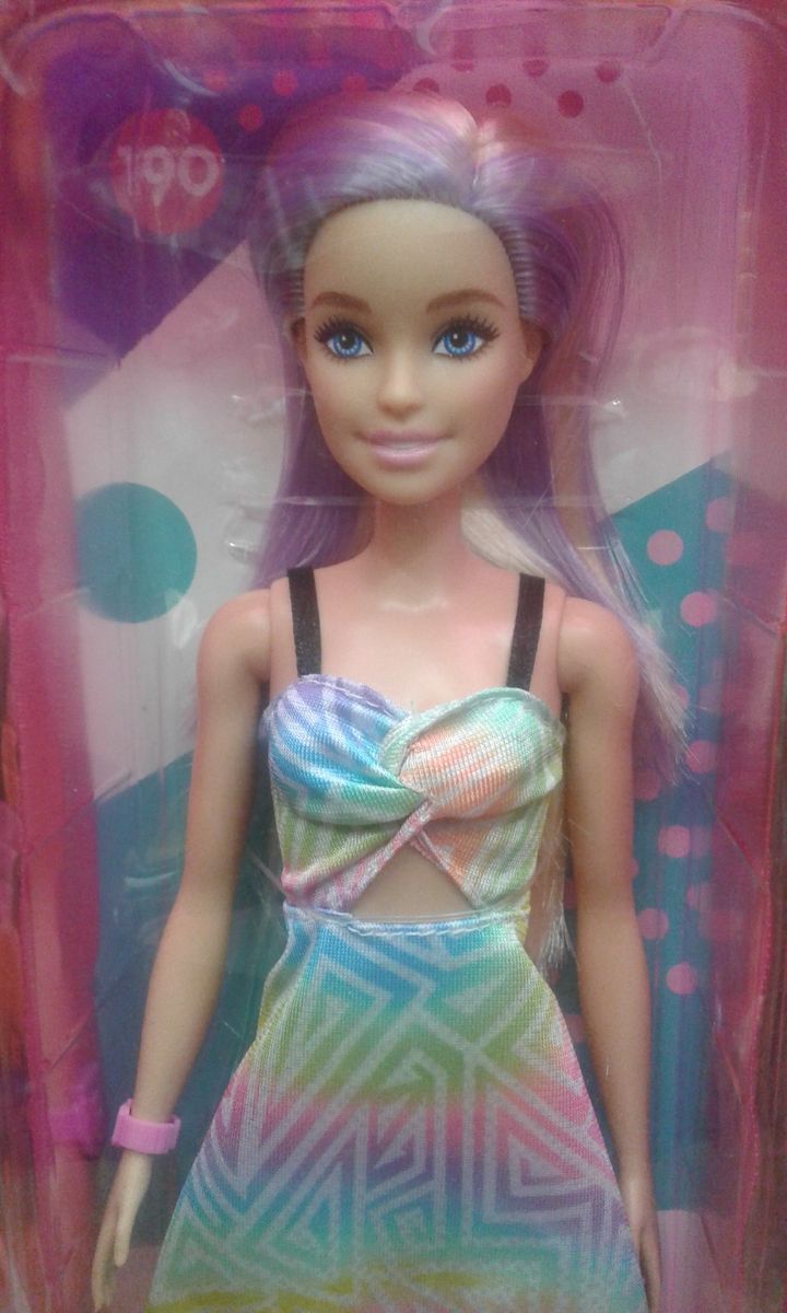 Barbie 2022 Fashionistas Loira Mecha Lilás Boneca Nova Lacrada ...