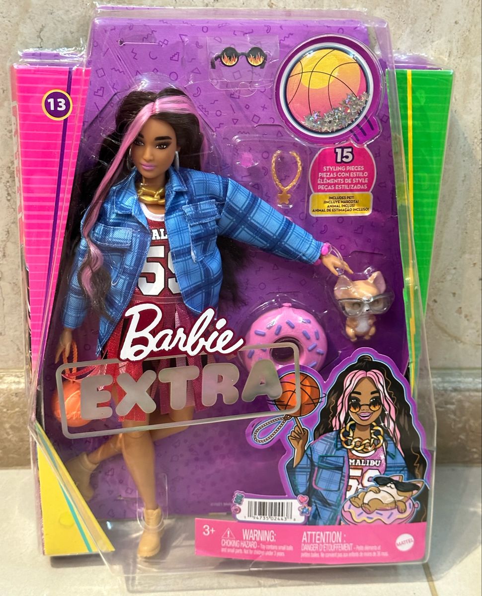 Barbie Extra 13 Nova Made To Move Mattel Na Caixa Negra 15 Acessórios ...