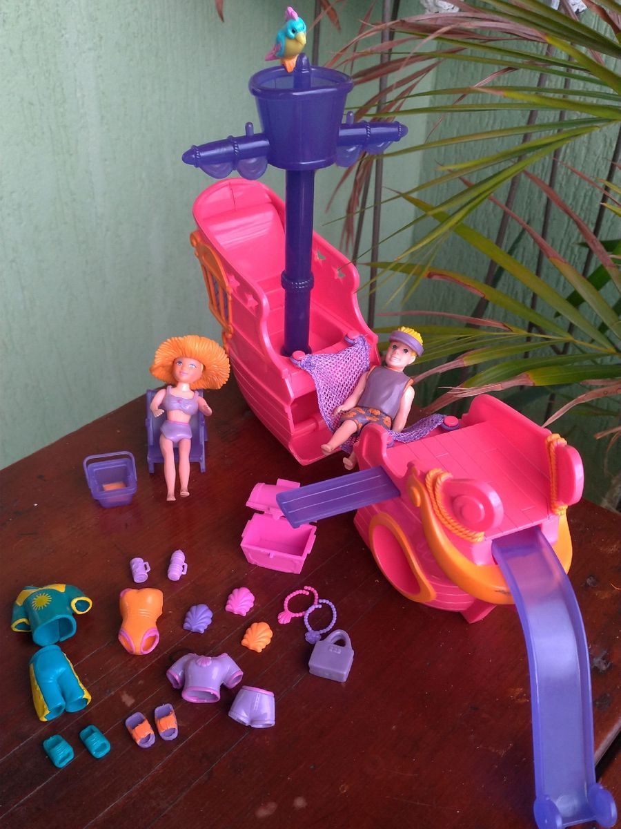 Barco da Polly Pocket (versão Pirata) | Brinquedo Polly Pocket Usado ...