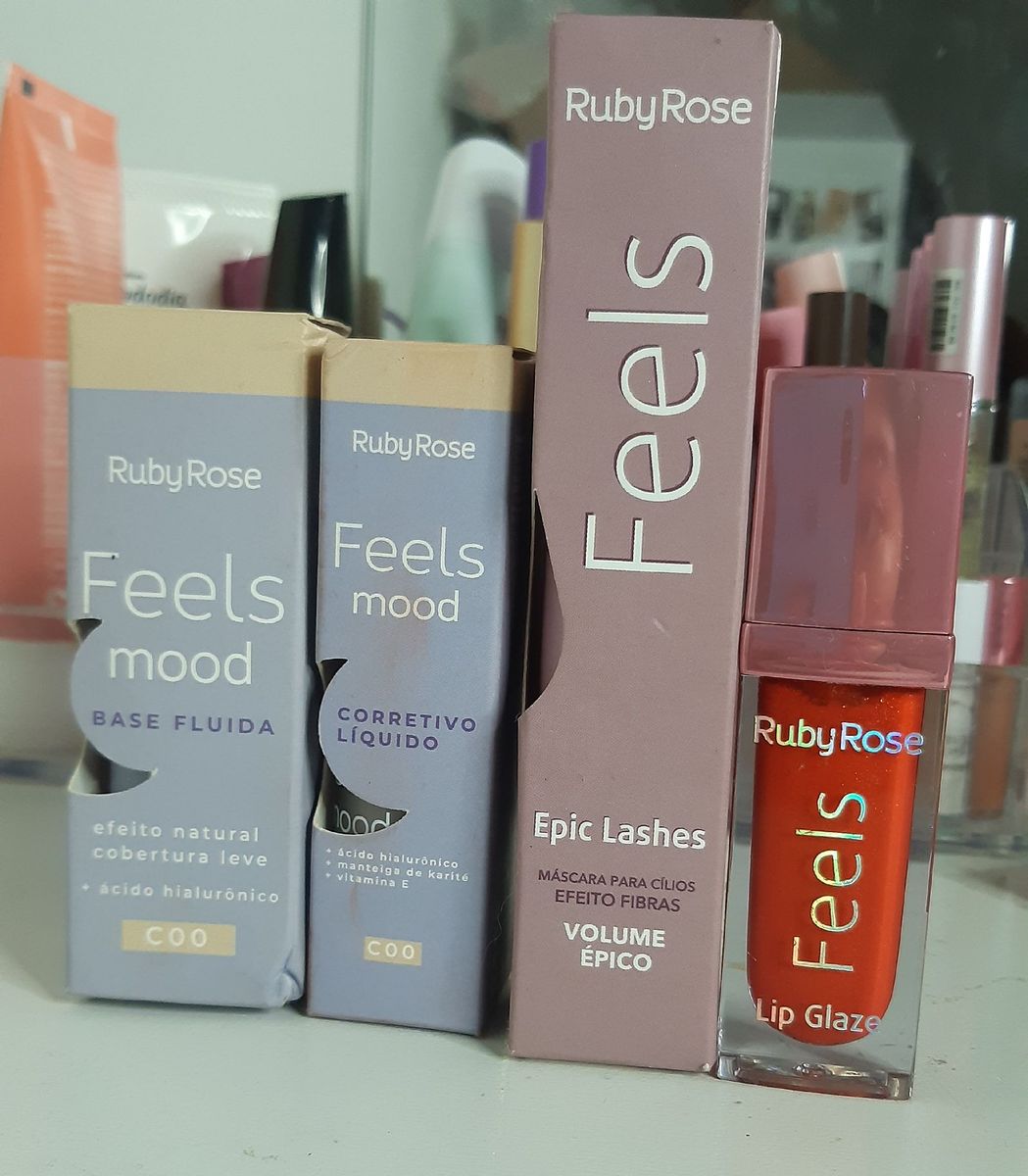 Base, Corretivo e Máscara Ruby Rose Feels Mood | Cosmético Feminino ...