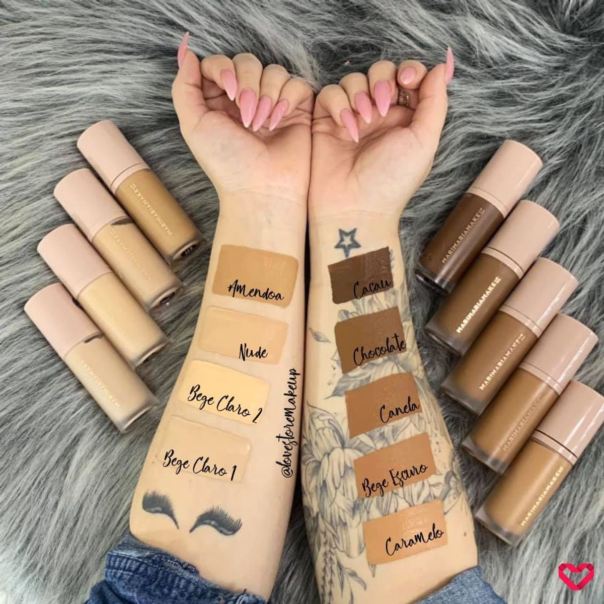 Base e Corretivo Líquido Matte Mari Maria - Cor Amendoa | Maquiagem ...