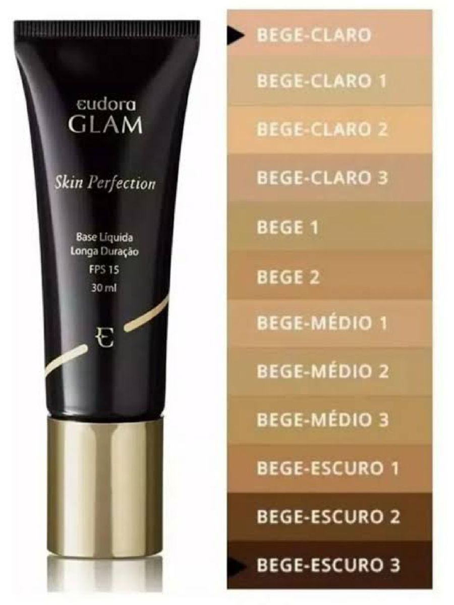 Base Glam Skin Perfection da Eudora Cor Bege Claro | Maquiagem Feminina ...