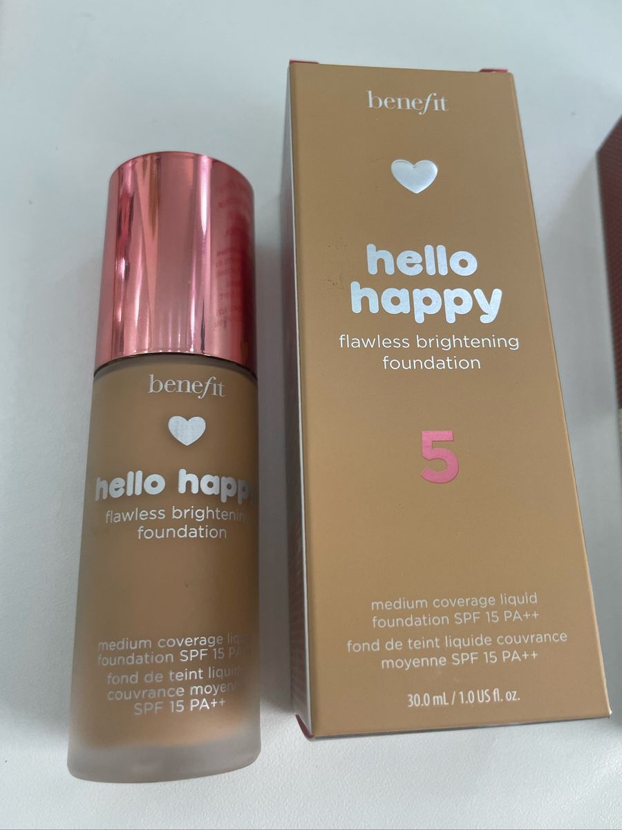 Base Líquida Benefit Hello Happy Flawless Brightening | Maquiagem ...