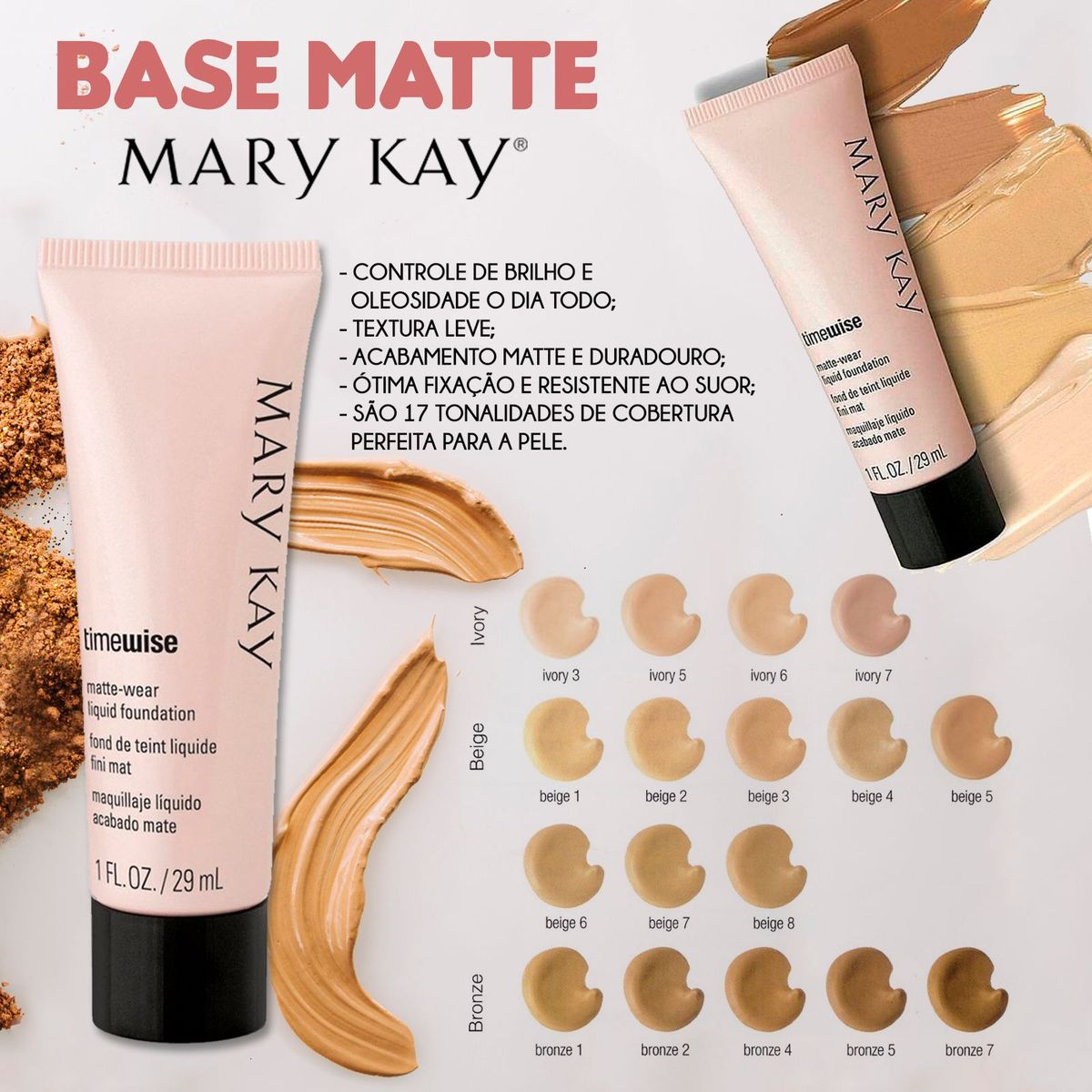 Base Matte Mary Kay Beige 7 | Maquiagem Feminina Mary Kay Nunca Usado ...