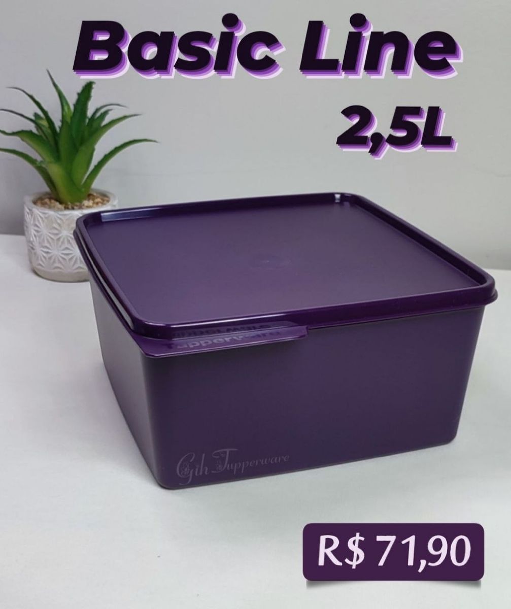 Basic Line 2,5l Tupperware Nova Roxa Casa Organizar | Móvel de Cozinha Tupperware Nunca Usado ...