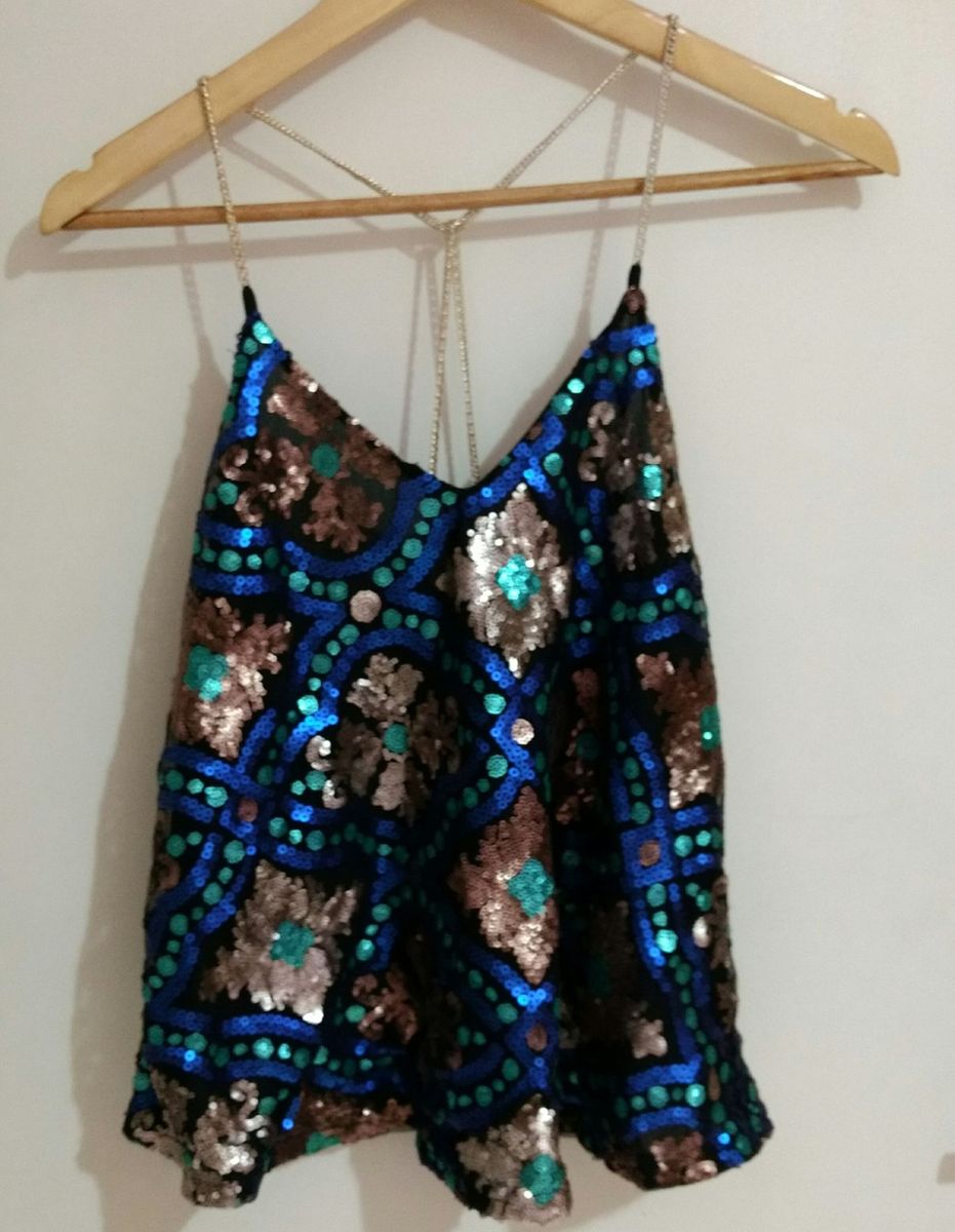 Bata de Paetê | Blusa Feminina Hirus Usado 19207717 | enjoei