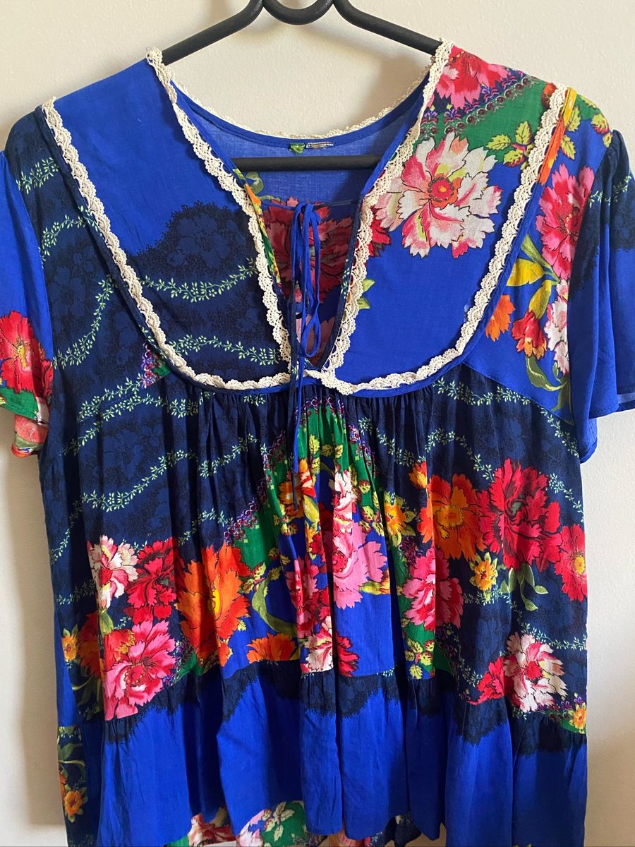 Bata Farm Azul | Blusa Feminina Farm Usado 74729695 | enjoei