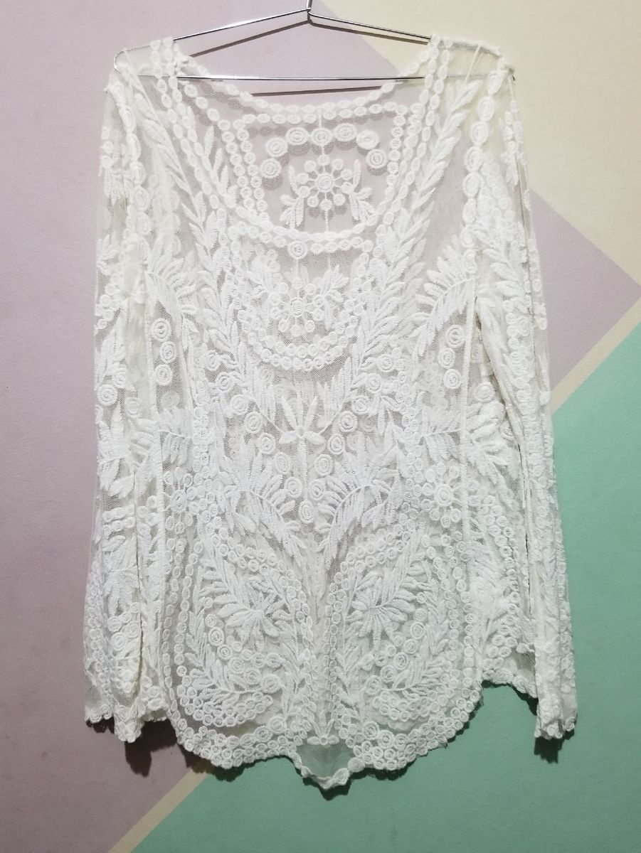 Bata Transparente | Blusa Feminina Usado 53524714 | enjoei