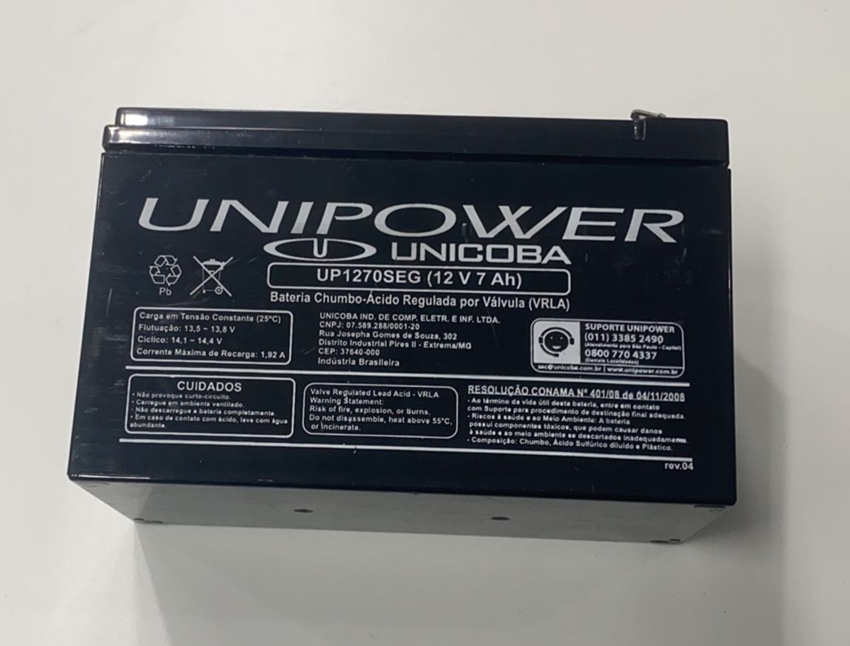 Bateria Selada Up1270seg 12v/7a Unipower | Item Info & Eletro Unipower ...