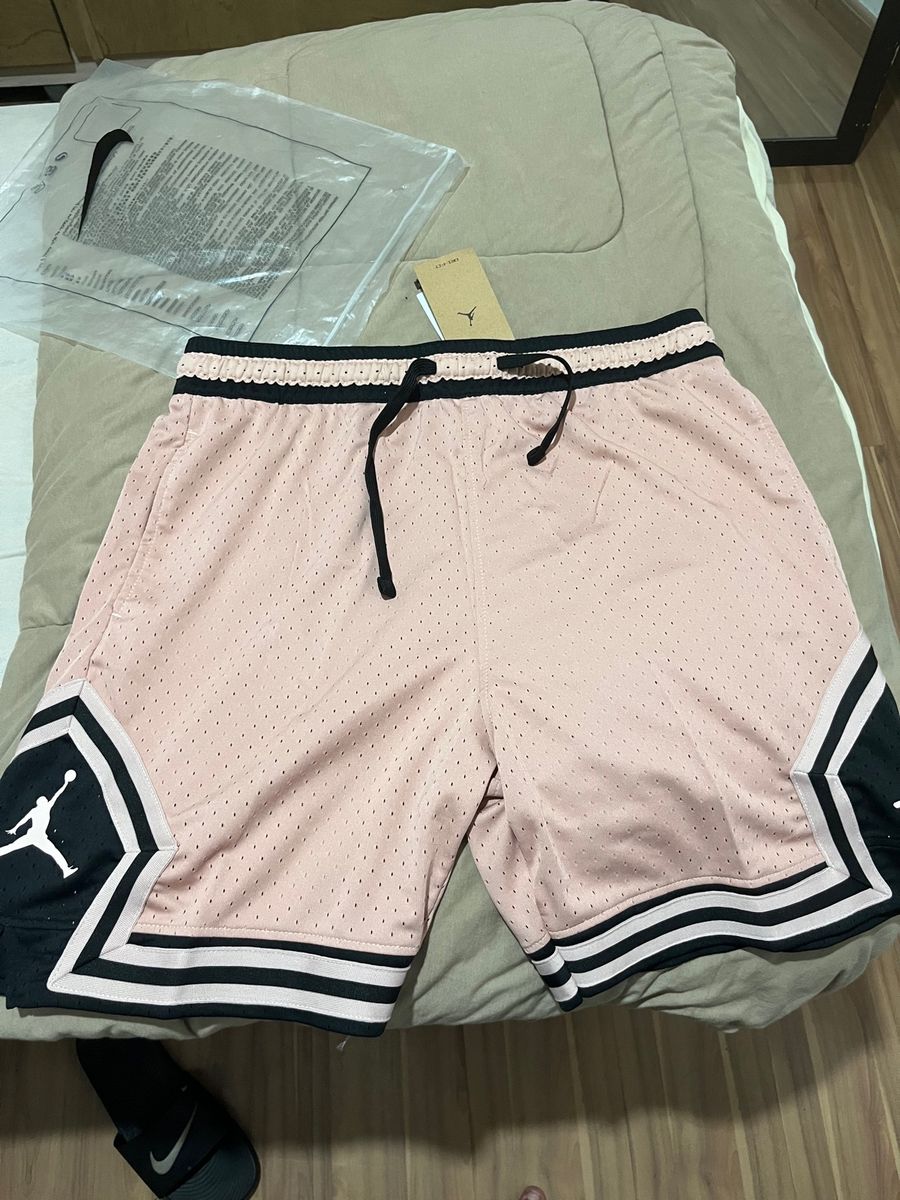Bermuda Jordan Dri Fit Salmão Nova | Bermuda Masculina Nike Nunca Usado ...