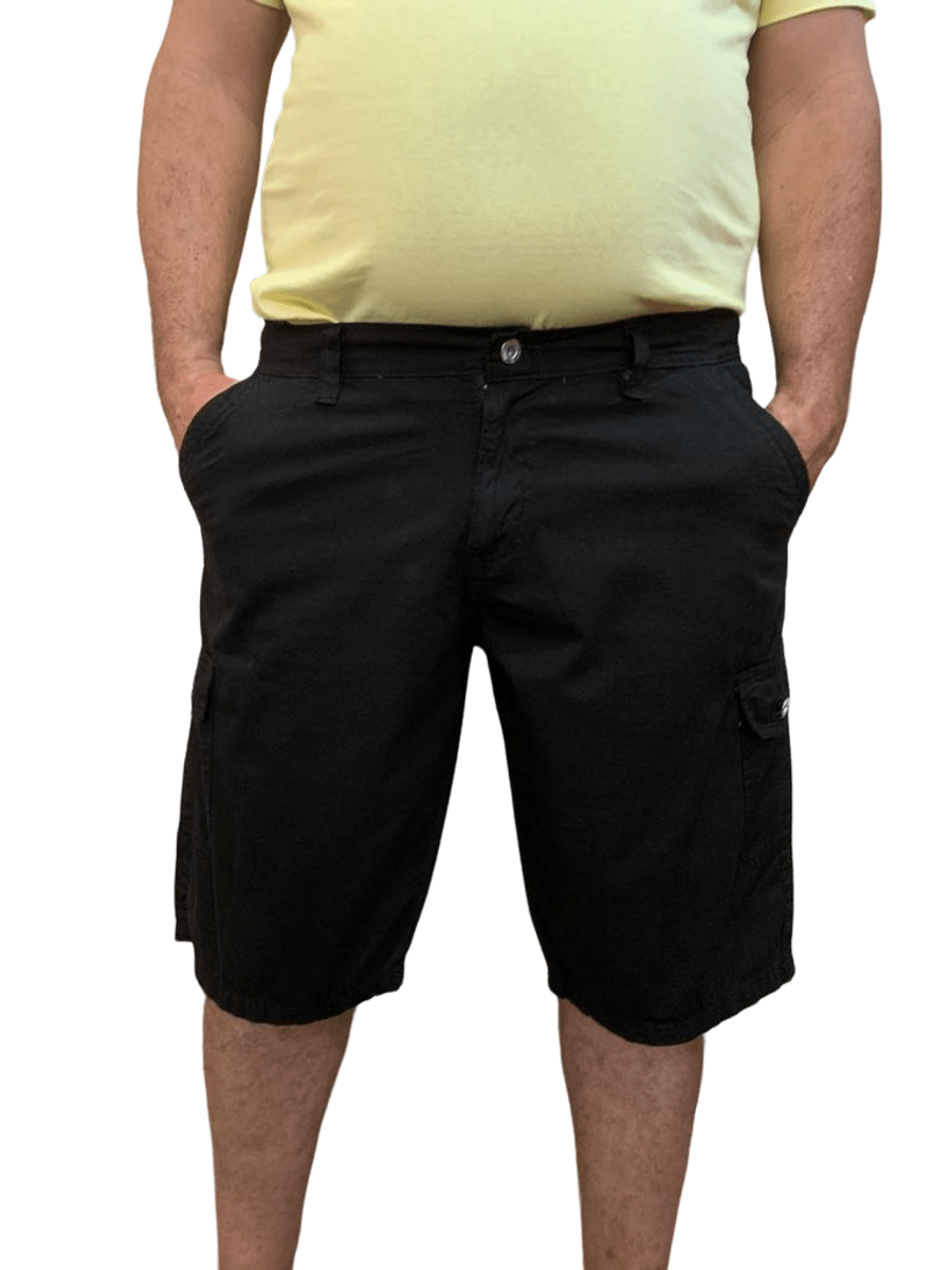 Bermuda Plus Size Masculina Cargo Preta | Bermuda Masculina Fdm Nunca ...