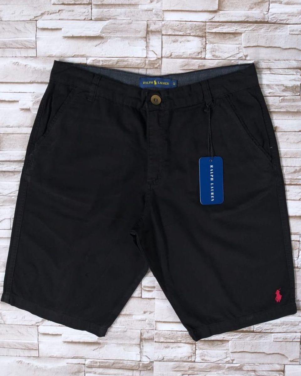 Bermuda Sarja Ralph Lauren Tam 46 Preto Original | Bermuda Masculina ...
