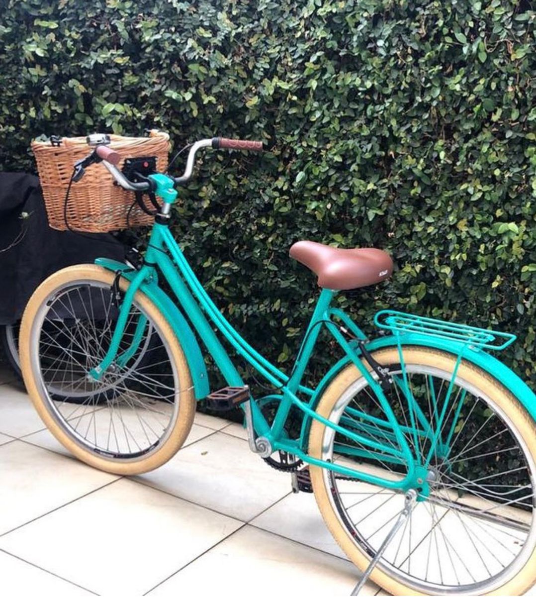 Bicicleta Vintage Verde Agua com Cesto | Item p/ Esporte e Outdoor Ceci ...