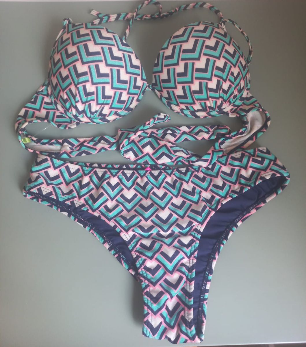 Biquíni Blue Beach - Geométrico Chic (top G / Calcinha M) | Moda Praia ...