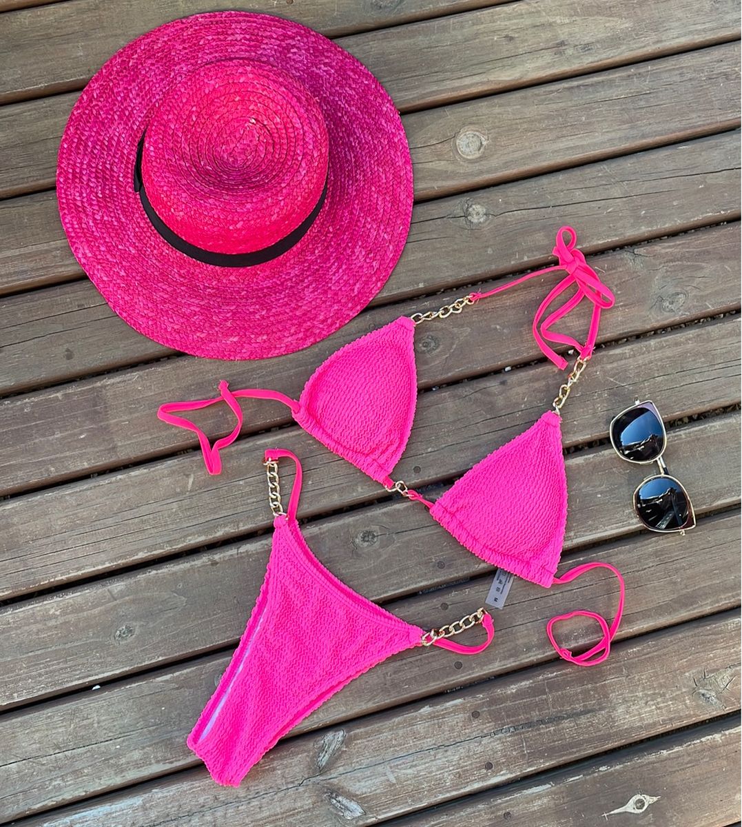 Biquíni Correntes Pink Moda Praia Feminina Shein Nunca Usado 86730965