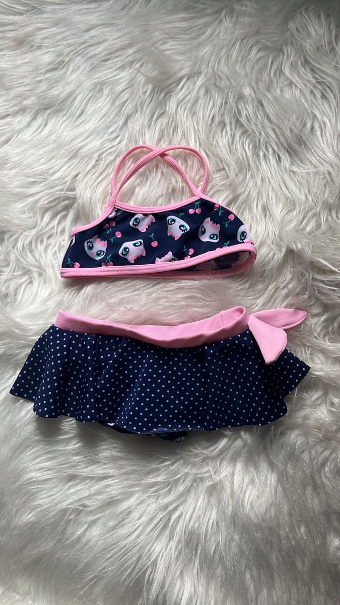 Biquíni Infantil Gatinhas Em Perfeito Estado Item Infantil Usado