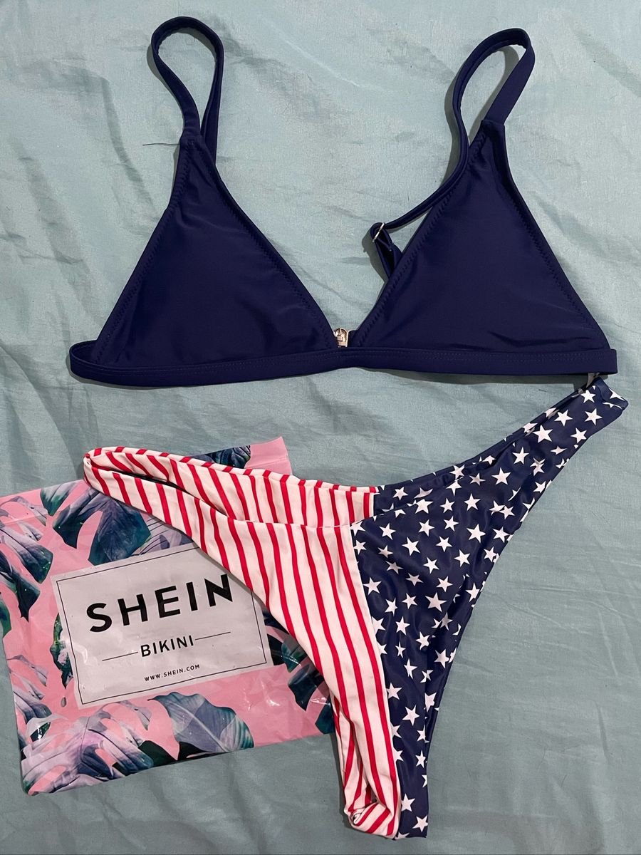 Biquíni Shein Bandeira Americana | Moda Praia Feminina Shein Nunca ...