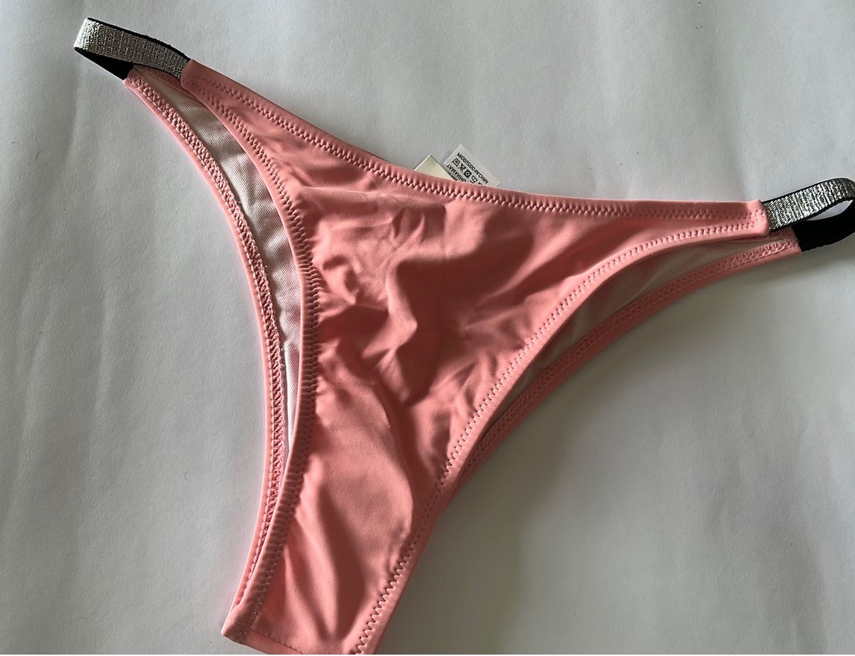Biquíni String Rosa e Lurex | Moda Praia Feminina Nunca Usado 84373323 ...