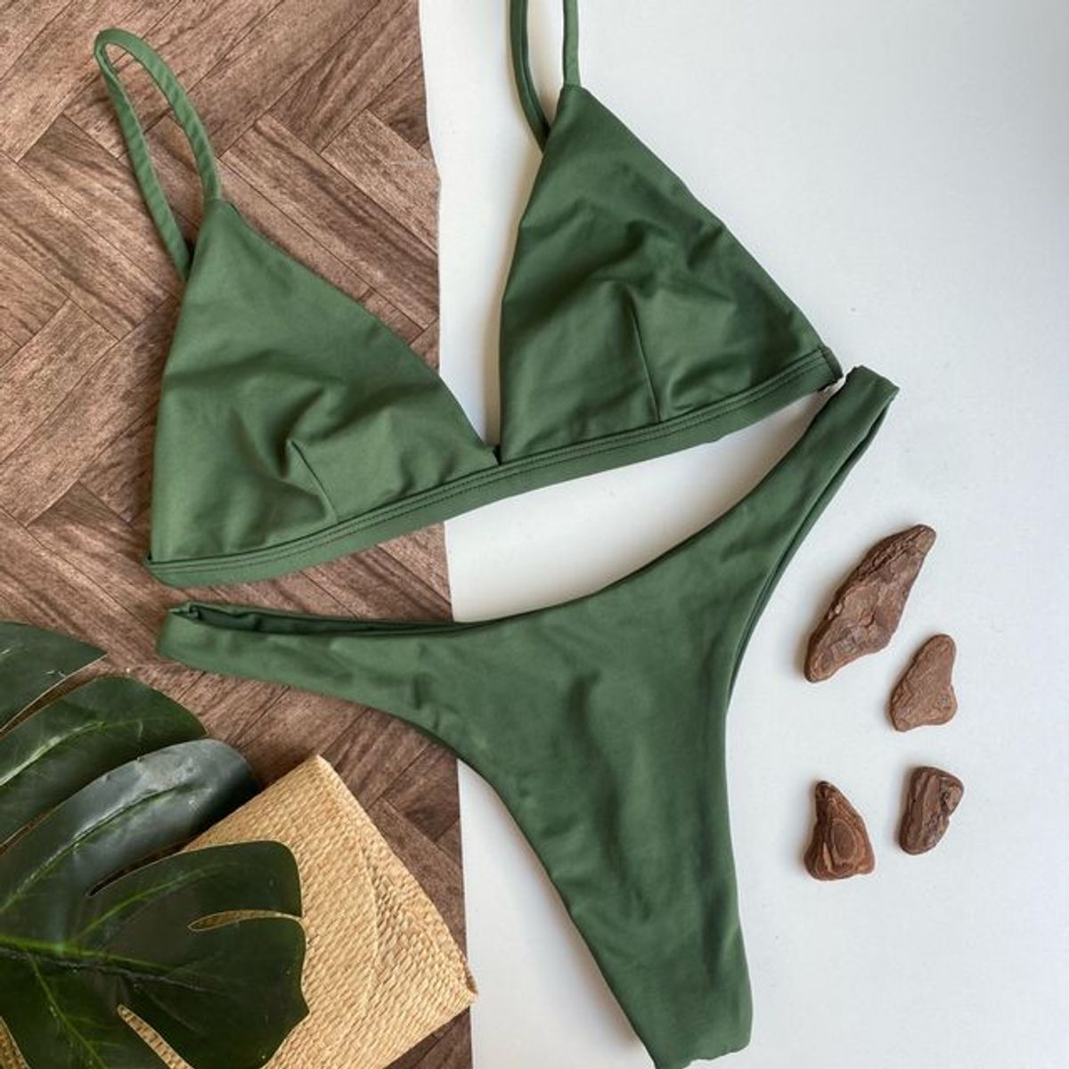 Biquíni Verde Militar Moda Praia Feminina Usado 61678169 Enjoei