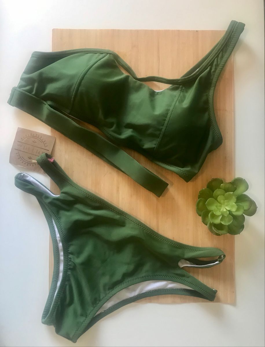 Biquíni Verde Musgo Moda Praia Feminina Pr Ponto A Mar Nunca Usado 38194295 Enjoei