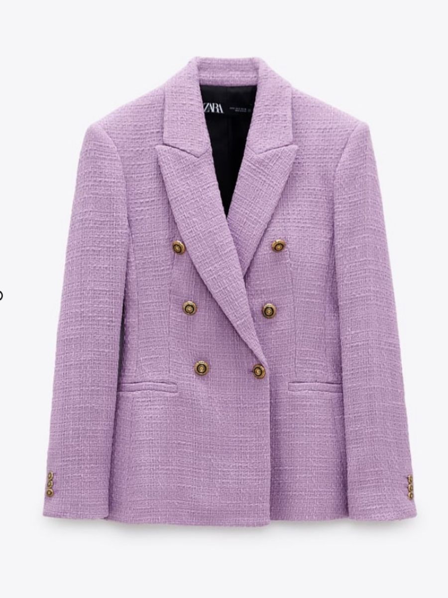 Blaser Cruzado Botões Zara | Casaco Feminino Zara Usado 56100159 | enjoei