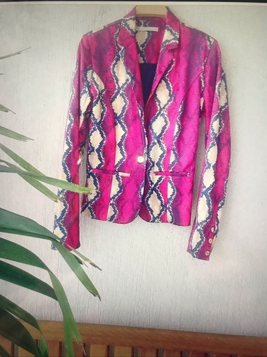 Blaser Píton Rosa Maravilhoso | Casaco Feminino Dux Nunca Usado ...