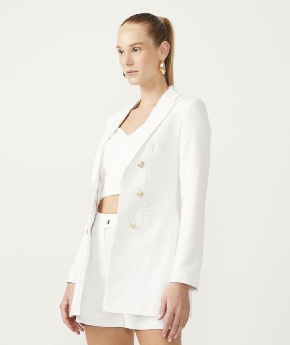 Blazer Alfaiataria Alongado / Longo Lilás Lavanda / Vibes Empresária ...