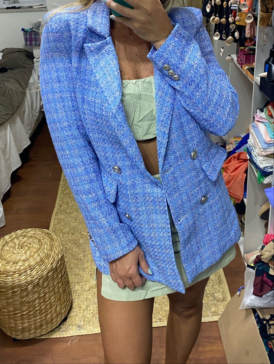 Blazer Estilo Zara Azul | Blazer Masculino Nunca Usado 76480510 | enjoei