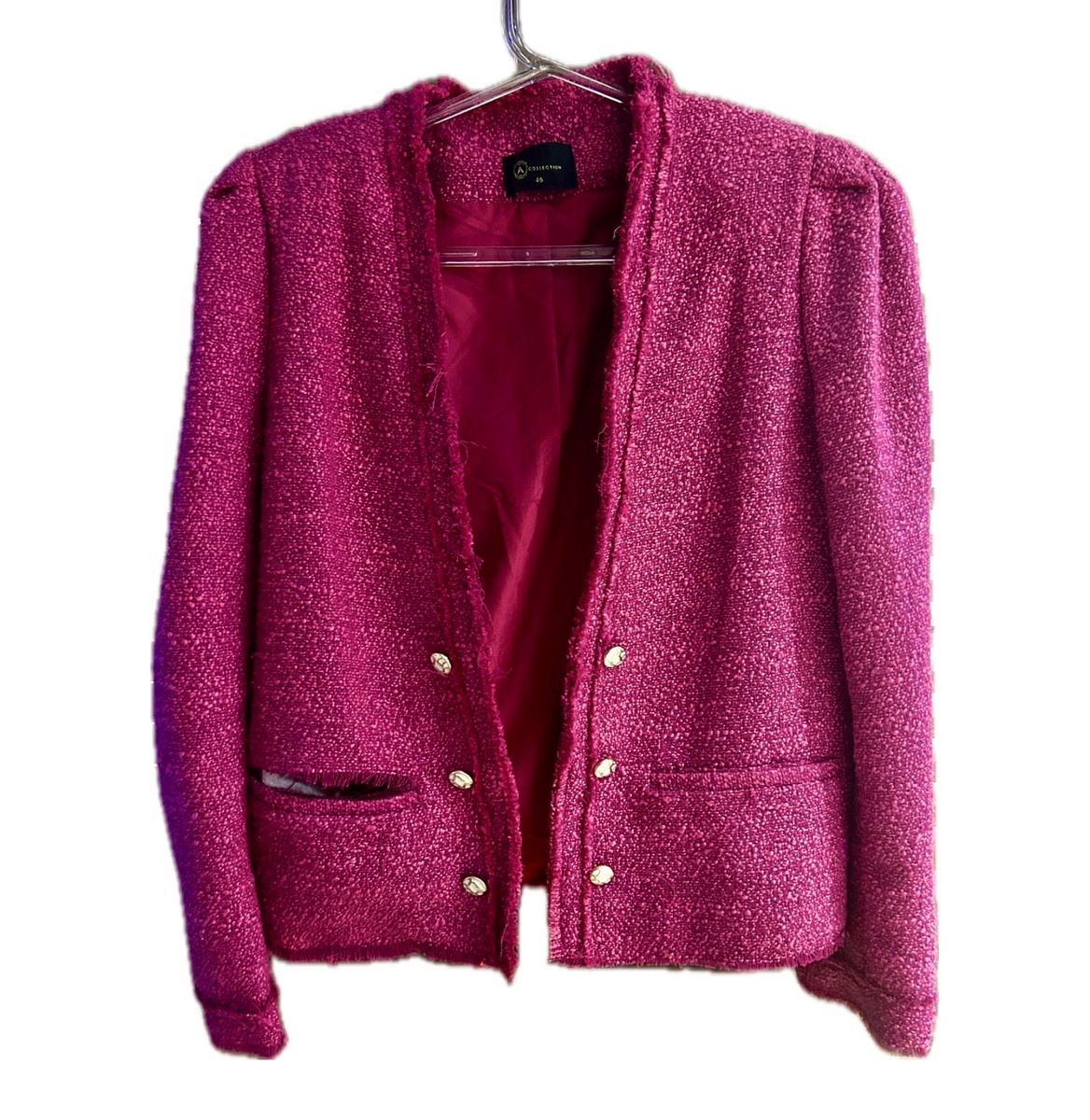 Blazer Feminino Tweed Rosa | Terno Feminino A Collection Usado 99030066 ...