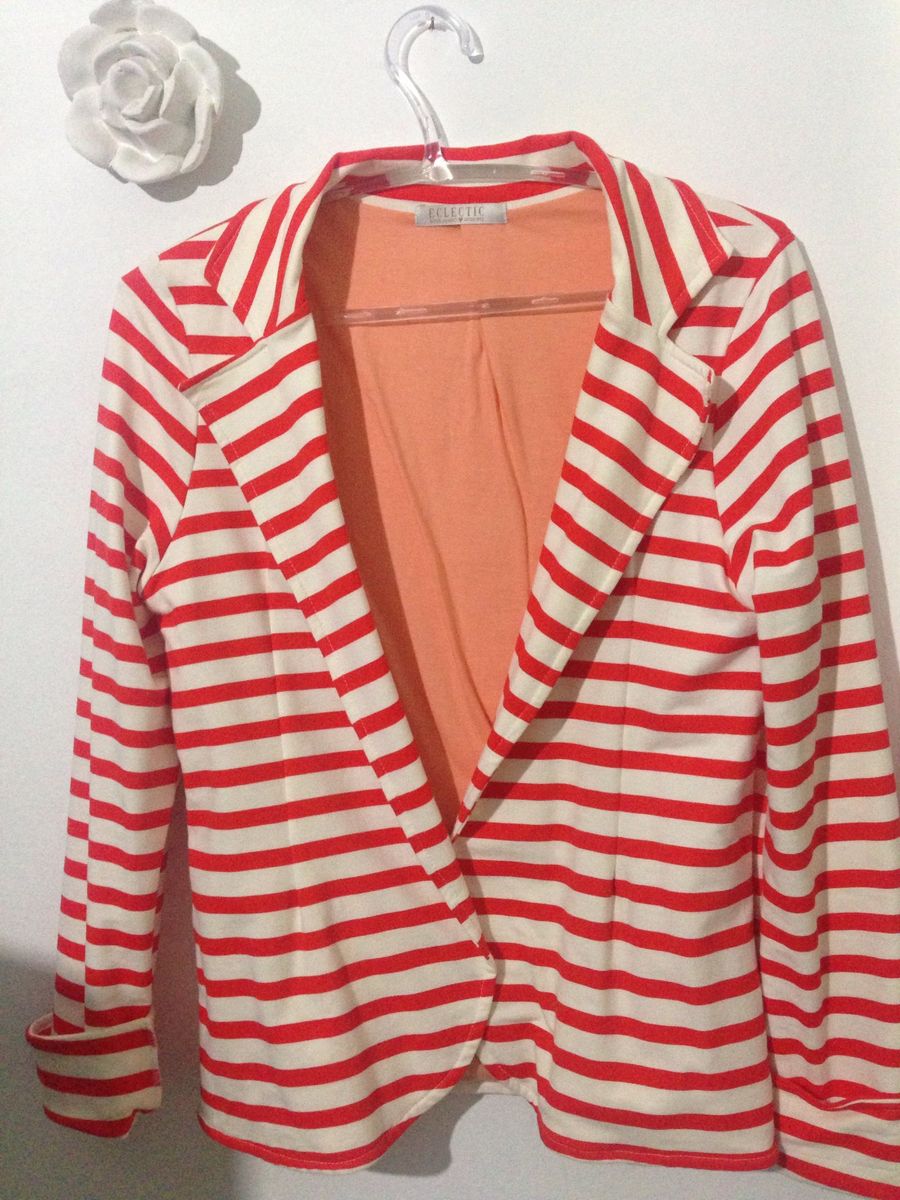 Blazer Listrado | Casaco Feminino Eclectic Nunca Usado 12683504 | enjoei