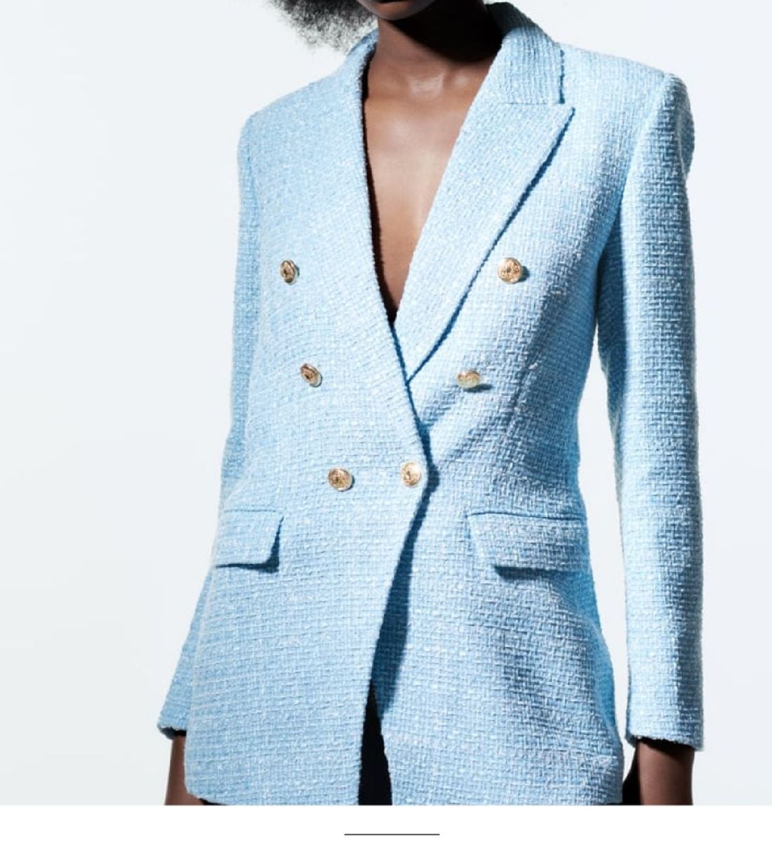 Blazer Tweed Azul Claro | Blazer Masculino Zara Ii Nunca Usado 70561098 ...
