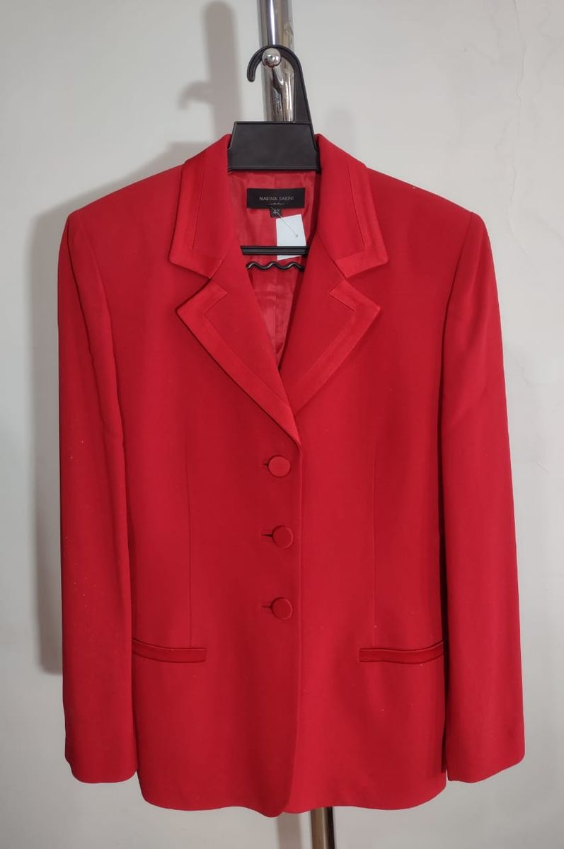 Blazer Vermelho Feminino - Marina Babini | Casaco Feminino Marina ...