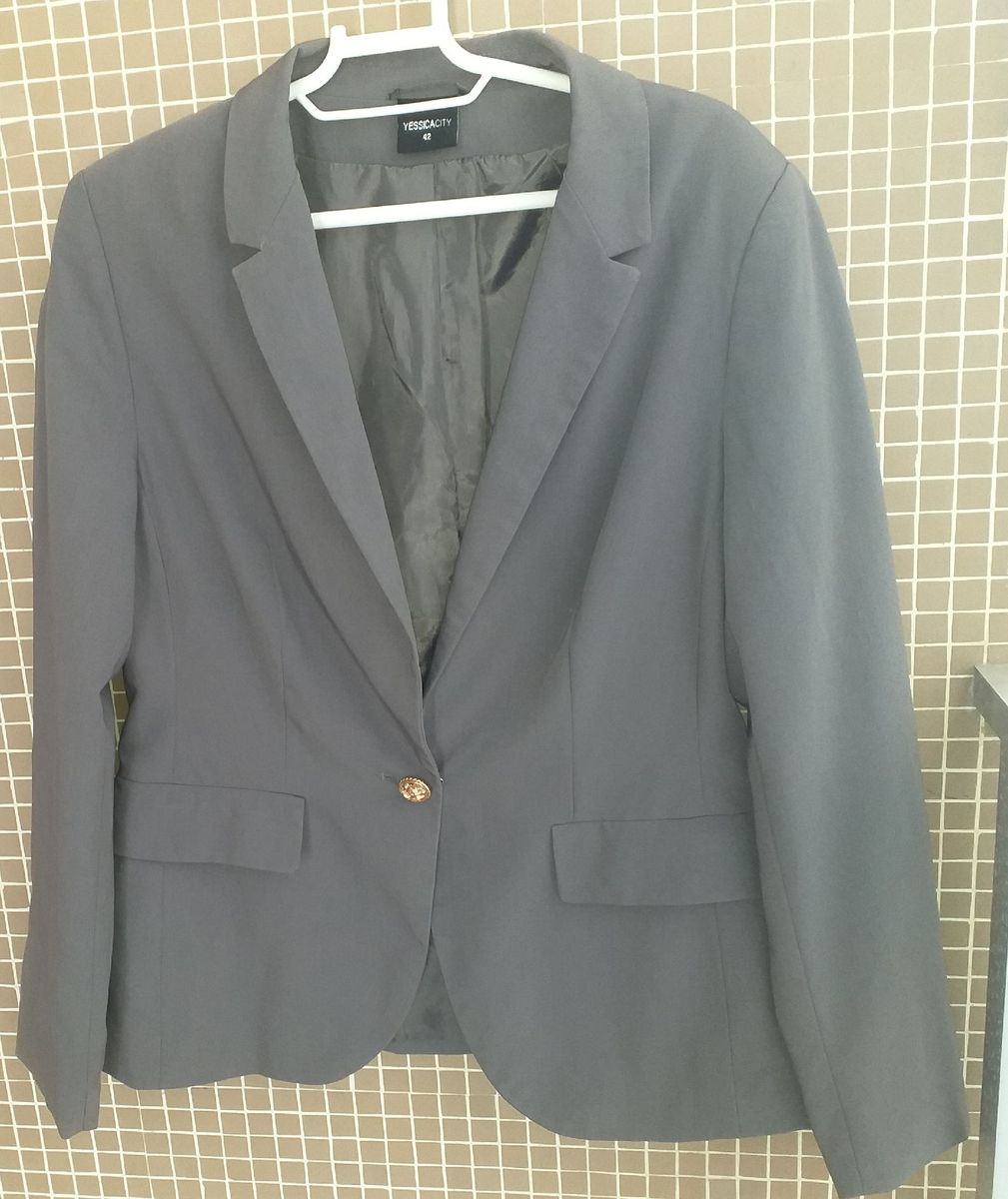 Blazer Yessica Grafite Tam 42 | Casaco Feminino Yessica Usado 32834291 ...