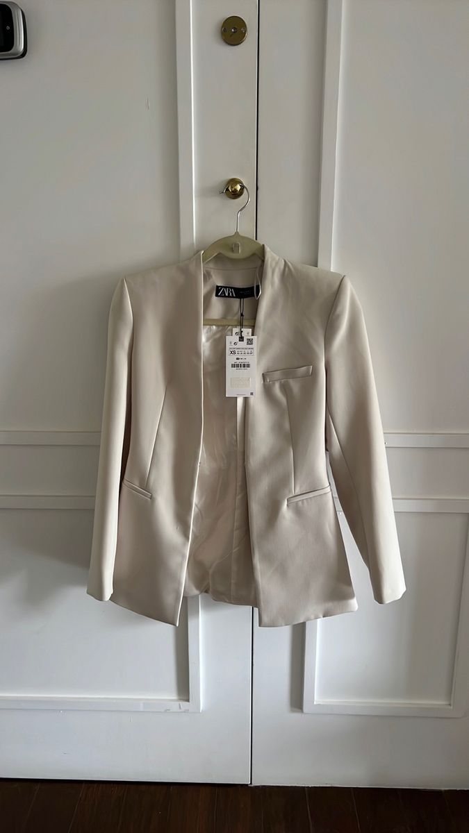Blazer Zara Pp Novo com Tag Gelo Ohh White | Blazer Masculino Zara ...