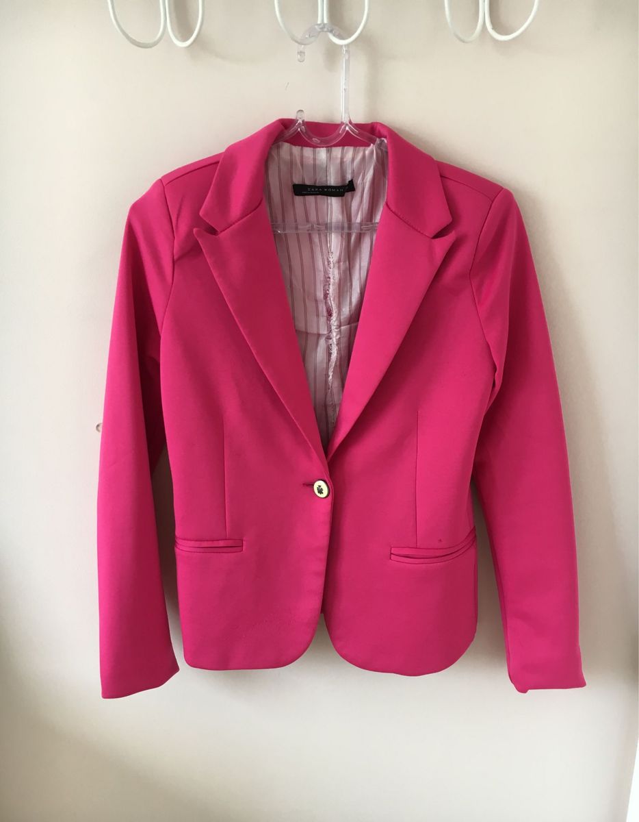 Blazer Zara Rosa Pink | Casaco Feminino Zara Usado 25306460 | enjoei
