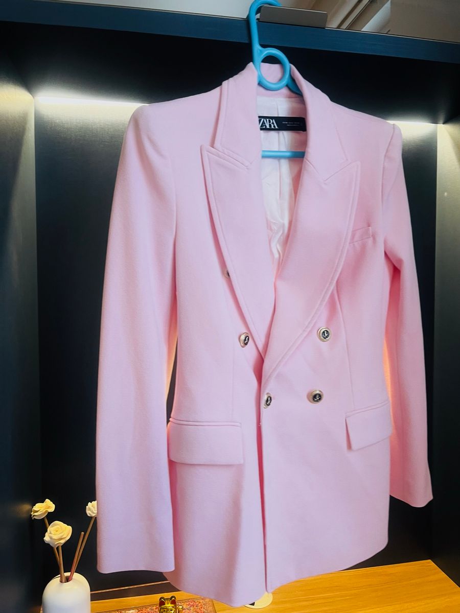 Blazer Zara Rosa | Terno Feminino Zara Nunca Usado 105795401 | enjoei