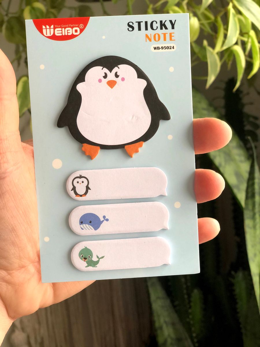 Bloco de Notas Marcador Sticky Notes Animais Fofos 80 Folhas Papel ...