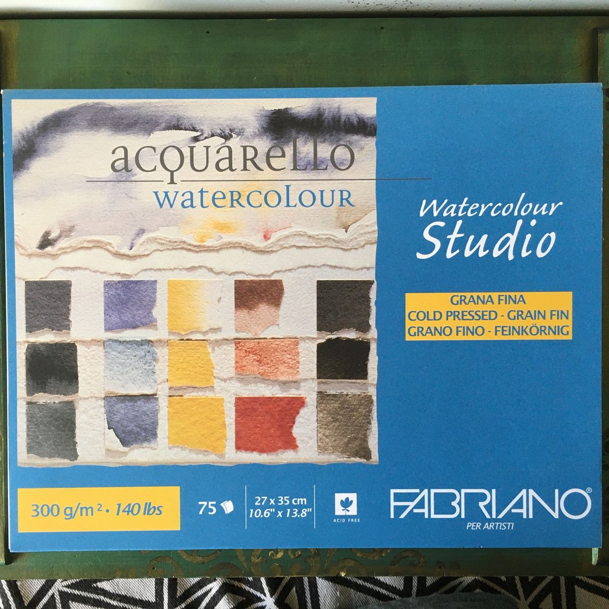 Bloco de Papel para Aquarela Studio Fabriano Grano Fino 300g 27 X 35 Cm ...