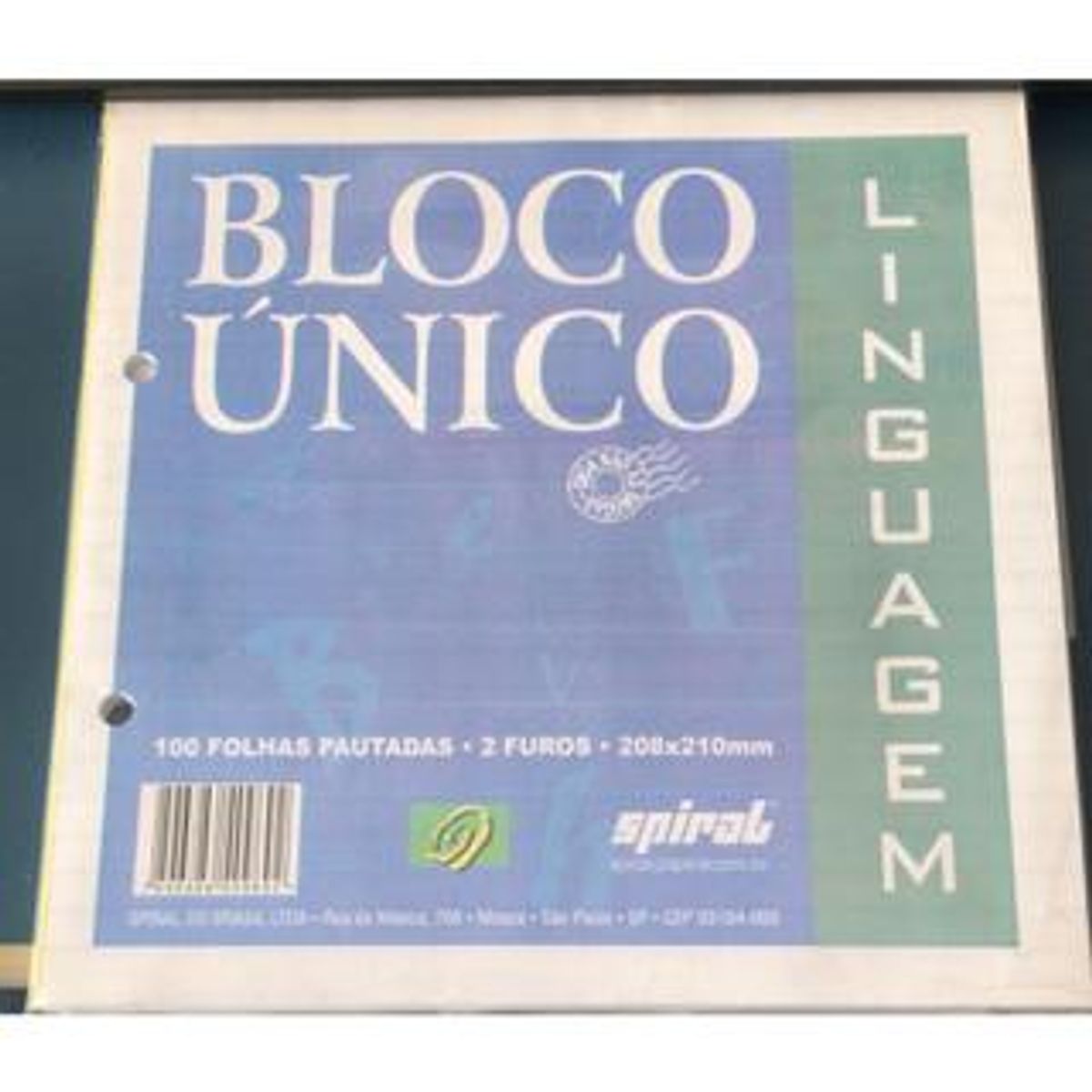Bloco Único - Linguagem - Spiral - 2 Furos ° 208x210mm | Livro Usado ...