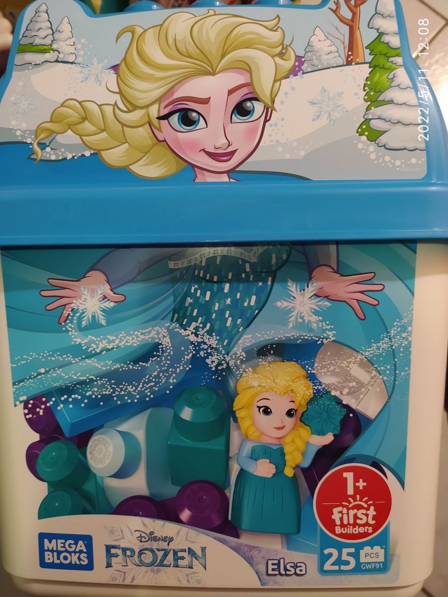 Blocos de Encaixe - Mega Bloks - Disney - Balde de Blocos - Elsa ...